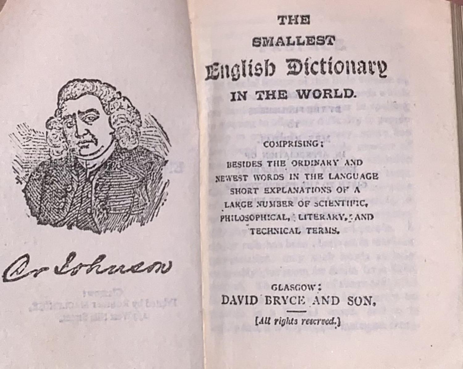 Zantiques.co.uk: Bryce Miniature Dictionary - Smallest English ...