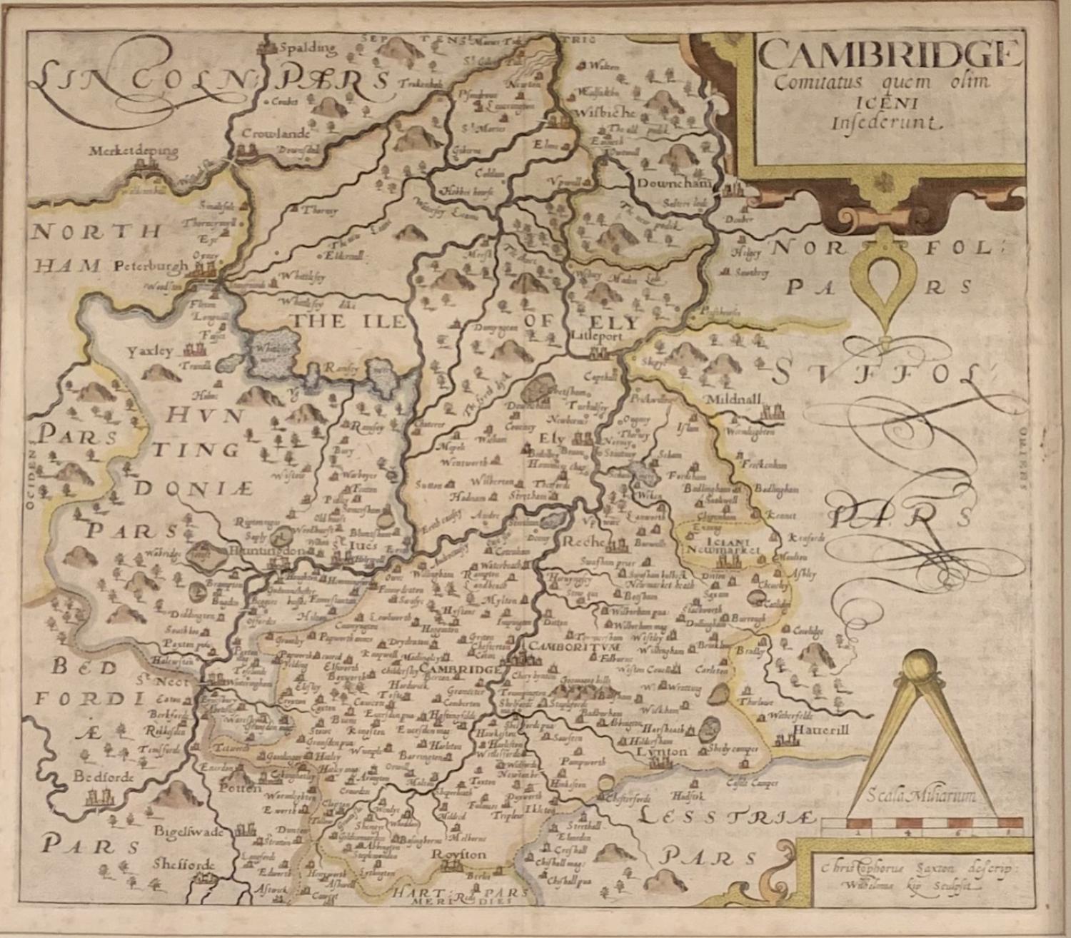 Zantiques.co.uk: Map of CAMBRIDGE 1607 by William Kip